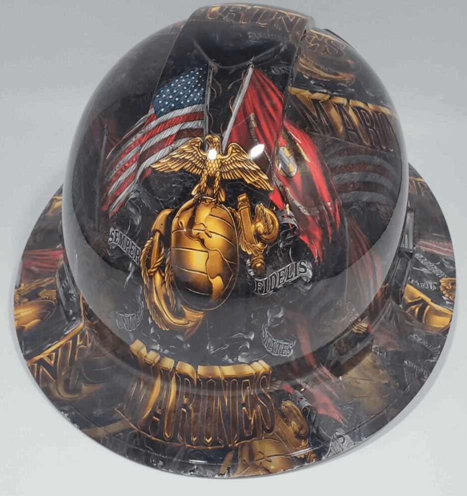 Full brim Hydro dipped Military line custom hardhats – The Hard Hat Shop